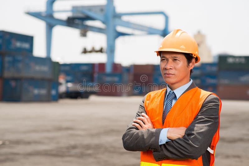 Port inspecting stock photo. Image of asian, cranes, foreground - 39005426