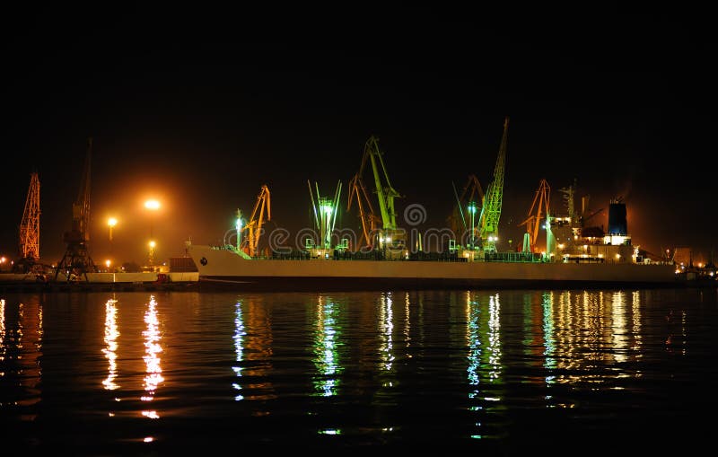 Port at night stock photo. Image of maritime, port, harbour - 23998