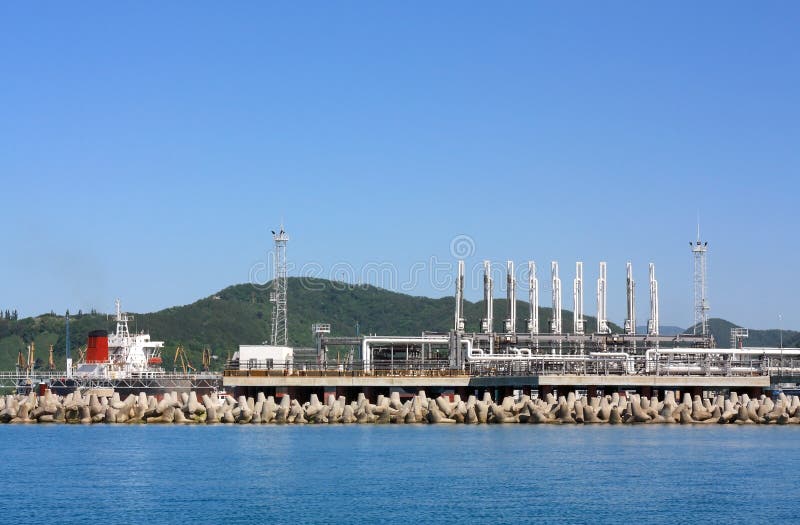 Seaport oil terminal stock image. Image of products, harbor - 30937957