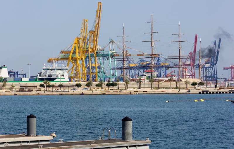 Seaport of Valencia stock image. Image of seaport, port - 41263441