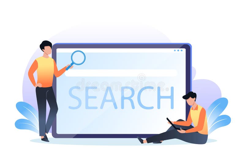 Web Search Page, Flat Design Illustration for Banner, Presentation ...