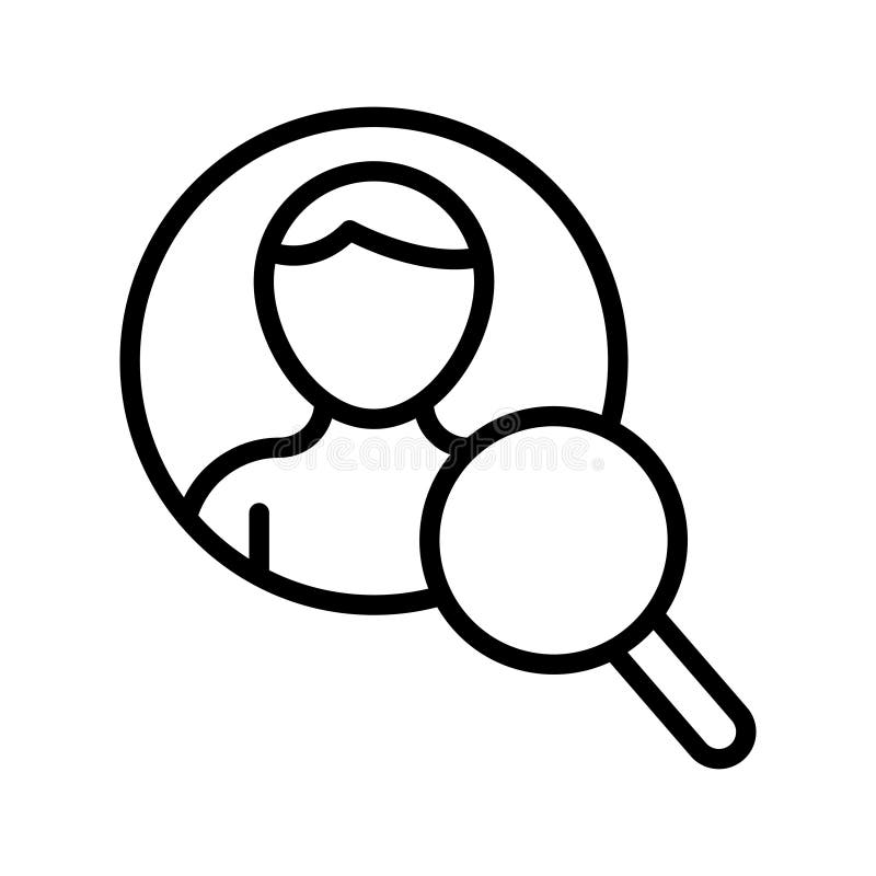 Search Account Thin Line Vector Icon Stock Vector - Illustration of ...