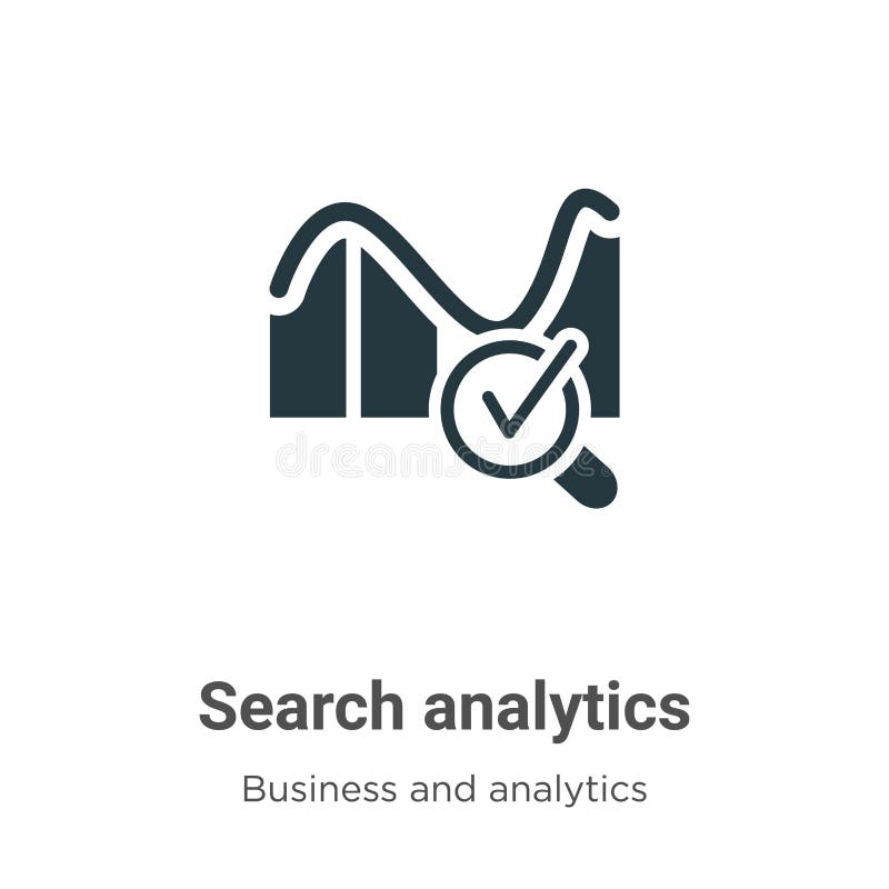 Search Analytics Vector Icon on White Background. Flat Vector Search ...