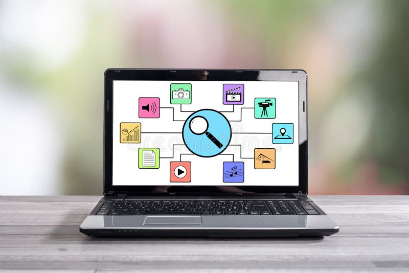Search for Apps Concept on a Laptop Screen Stock Image - Image of ...