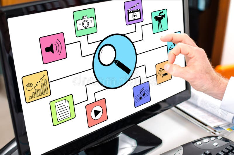 Search for Apps Concept on a Computer Monitor Stock Photo - Image of ...
