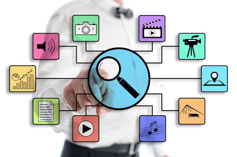 Search for Apps Concept Shown by a Man Stock Image - Image of symbol ...