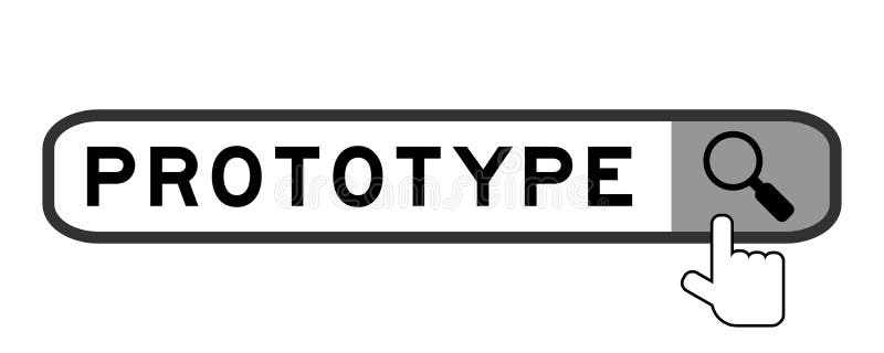 Search Banner in Word Prototype with Hand Over Magnifier on White ...