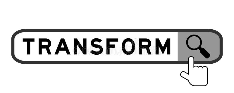 Search Banner in Word Transform with Hand Over Magnifier on White ...