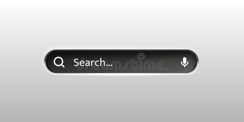 Search Bar, Black and White Style, Search Text Input. Vector ...