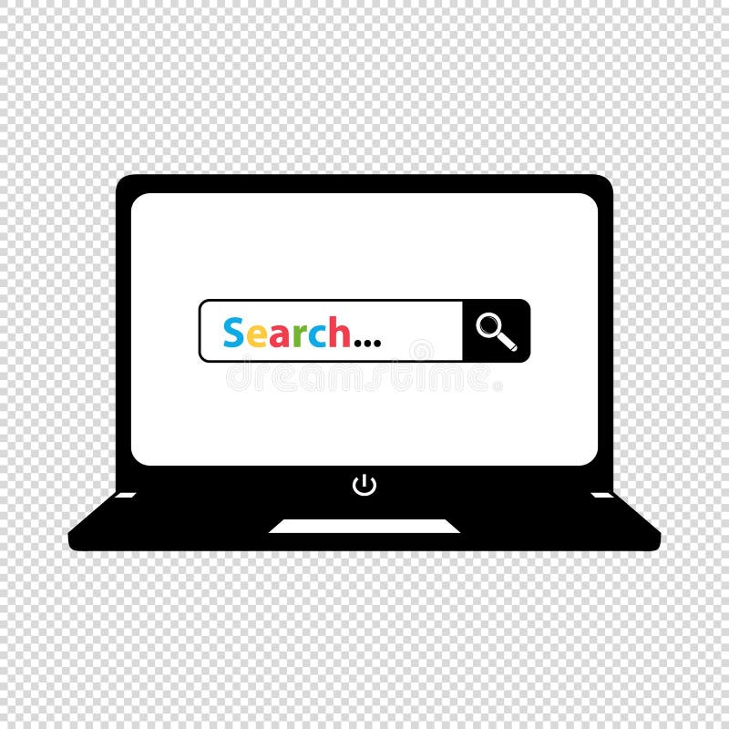 Search Bar on Computer Screen - Vector Illustration - Isolated on ...