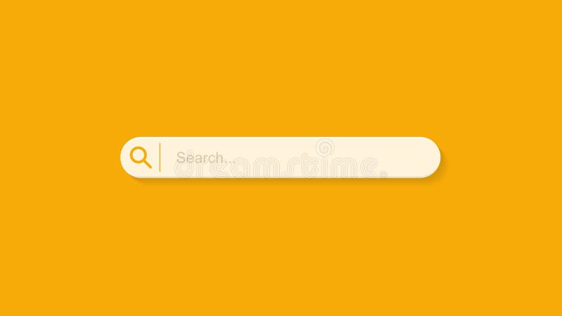 Search Bar Design Element on Orange Background. Browser Button for ...