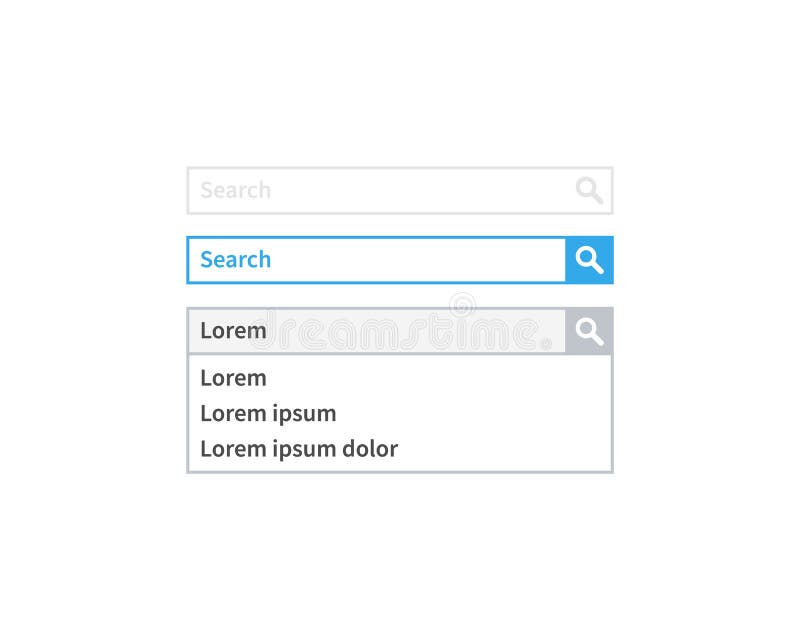 Search Bar Design, Set of Search Boxes Ui - Ux Design and Web Site ...