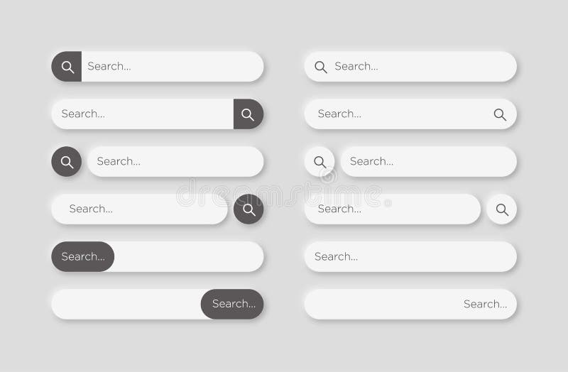 Search Bar Design Web UI Elements Stock Vector - Illustration of icon ...