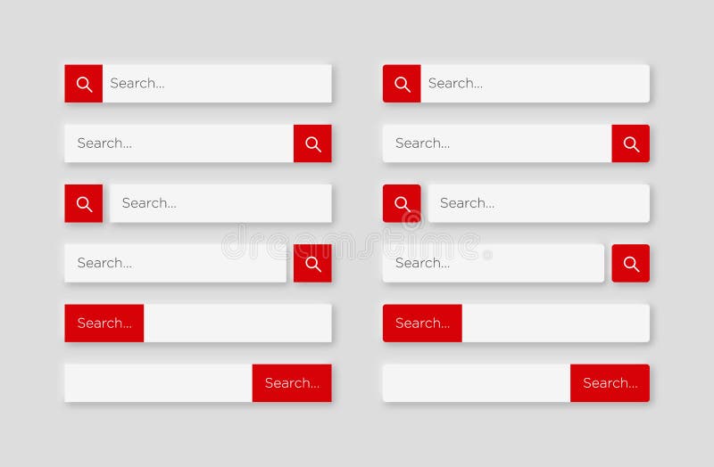 Search Bar Design Web UI Elements Stock Vector - Illustration of arrow ...