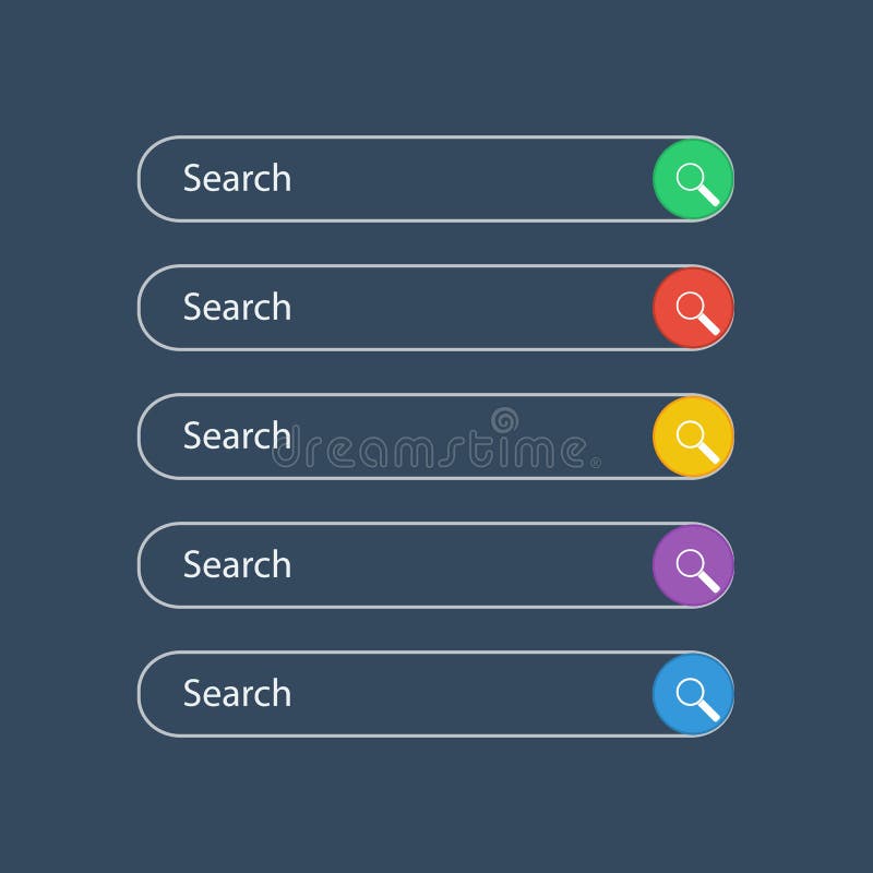 Search Bar Field Set of Search Bar Boxes. Vector Illustration Stock ...