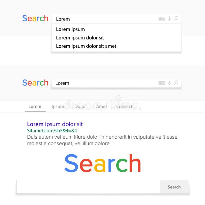 Search Bar Field Vector. Search Engine Browser Window Template. Pop Up ...