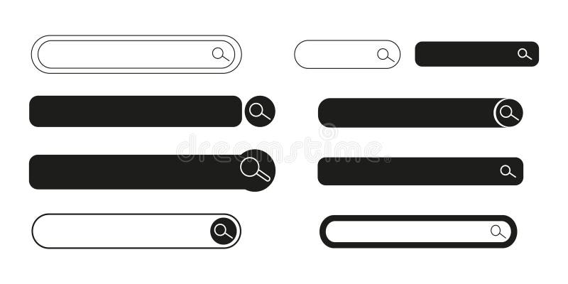 Search Bar Finder, Modern Frame Text Box, Form with Magnifier ...