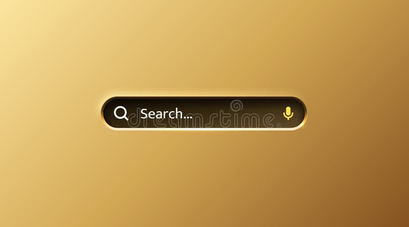 Search Bar, Golden Style, Search Text Input. Vector Illustration Stock ...