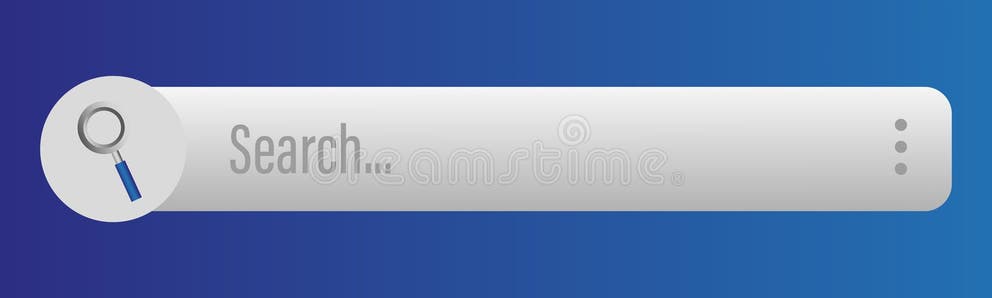 Search Bar Graphic. Magnifier Icon Detail. Blue Gradient Background ...