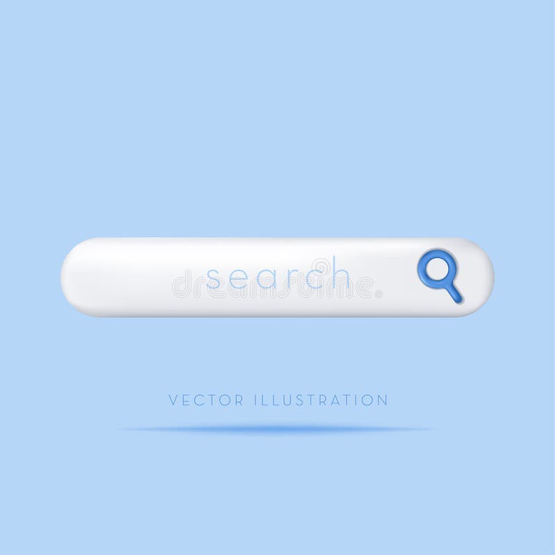 Search Bar Icon. Navigation Search for Browser. 3d Vector in Cartoon ...