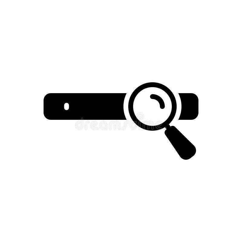 Black Solid Icon for Search Bar, Magnifying Glass and Webpage Stock ...