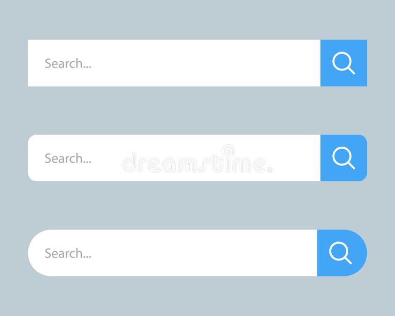 Search Bar Icon Set in Flat Design. Browsing Concept Stock Vector ...