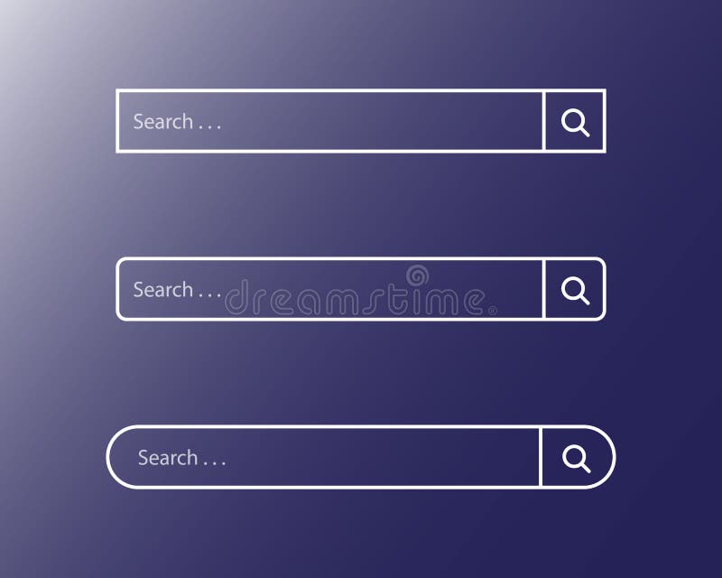 Search Bar Icon Vector in Line Style. Browser Element Illustration ...
