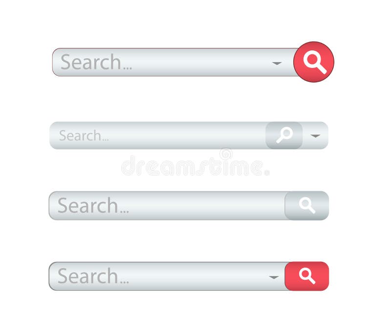 Search Bar Isolated on White Background. Vector Template for Internet ...