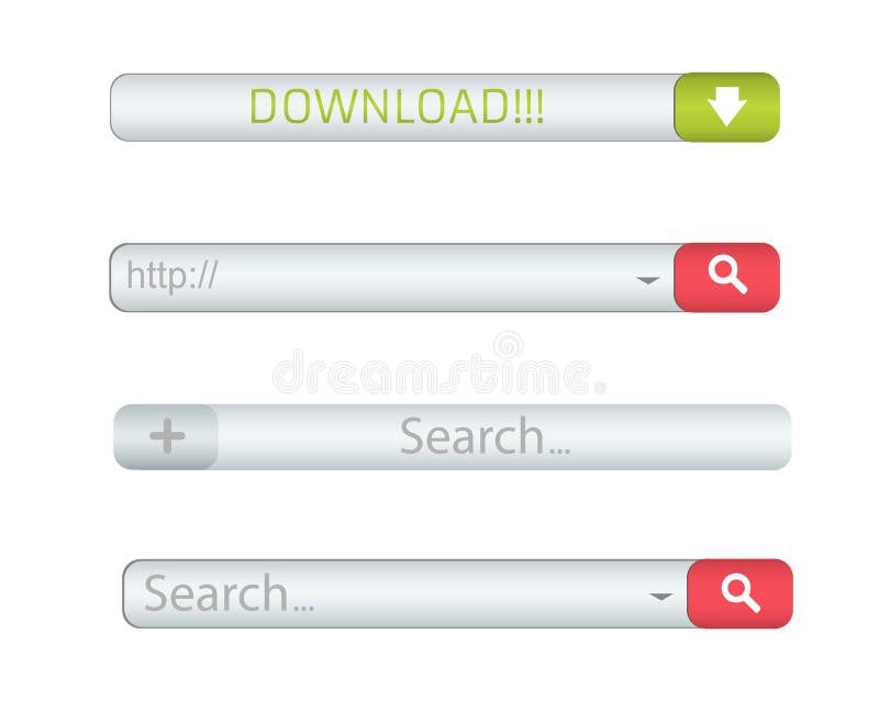 Search Bar Isolated on White Background. Vector Template for Internet ...