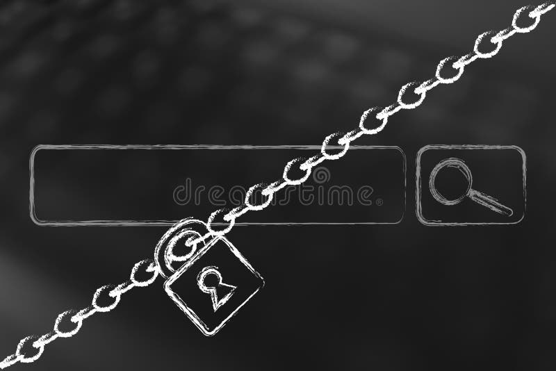 Search Bar with Lock and Chain, Privacy and Information Technology ...