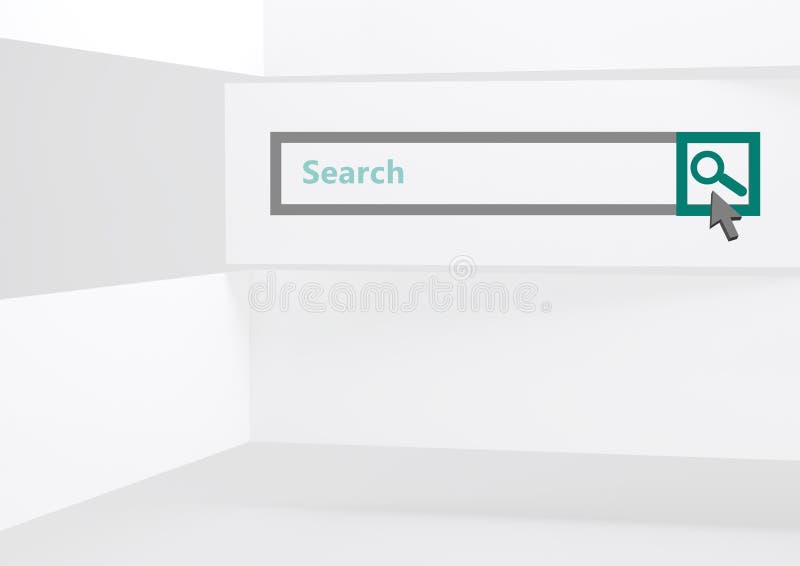 Search Bar with Minimal Shapes White Background Stock Illustration ...