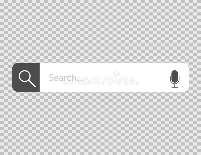 Search Bar Mockup with Loupe and Microphone. Isolated Icon in Flat ...