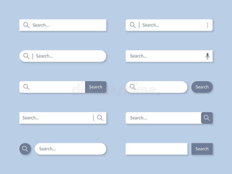 Search Bar. Searching Internet Field, Website Bars with Shadows and ...