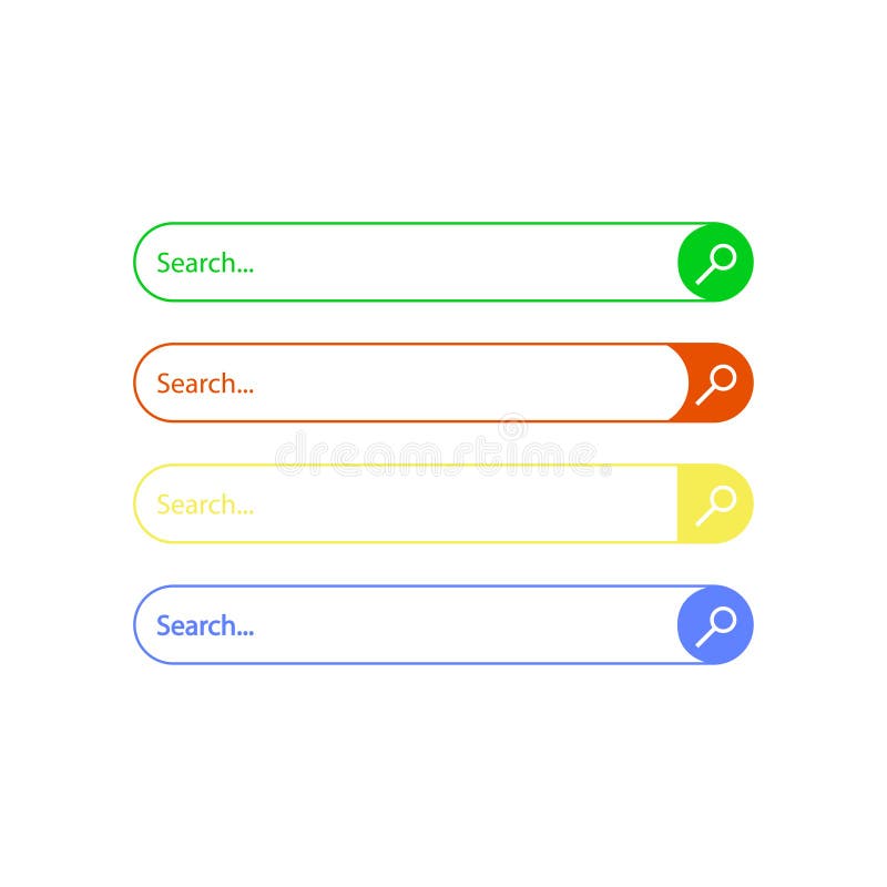 Search Bar. Set of Search Boxes. Template Isolated on White Background ...