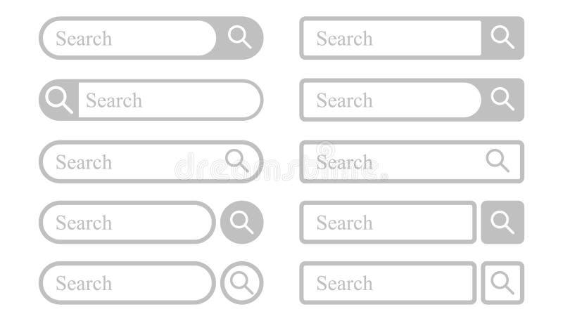 Search Bar. Set of Search Bar Stock Vector - Illustration of field ...