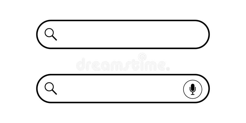Search Bar Set of Vector Interface Elements with Search Button and ...
