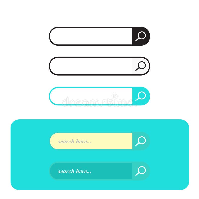 Search Bar Set Vector Interface Elements with Search Button Stock ...