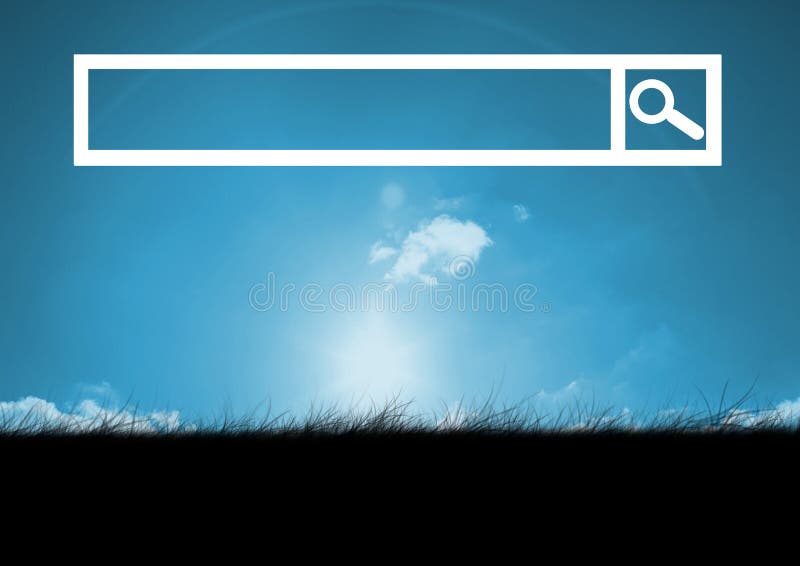 Search Bar with Sky and Grass Background Stock Illustration ...