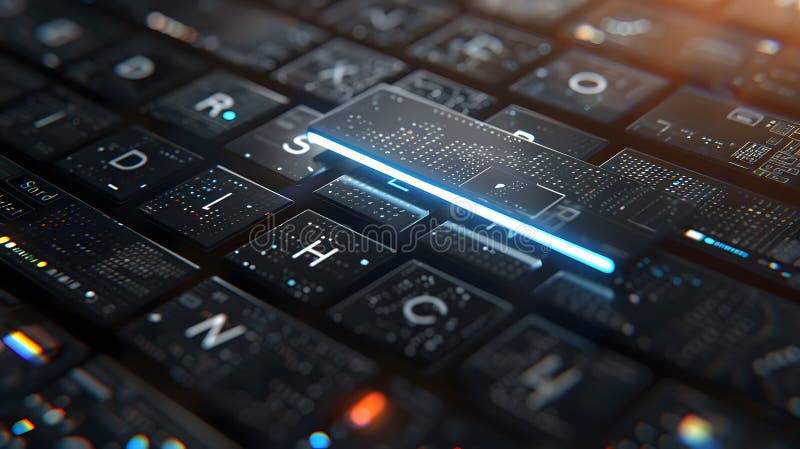 Search Bar Slicing through Layers of Digital. Stock Illustration ...