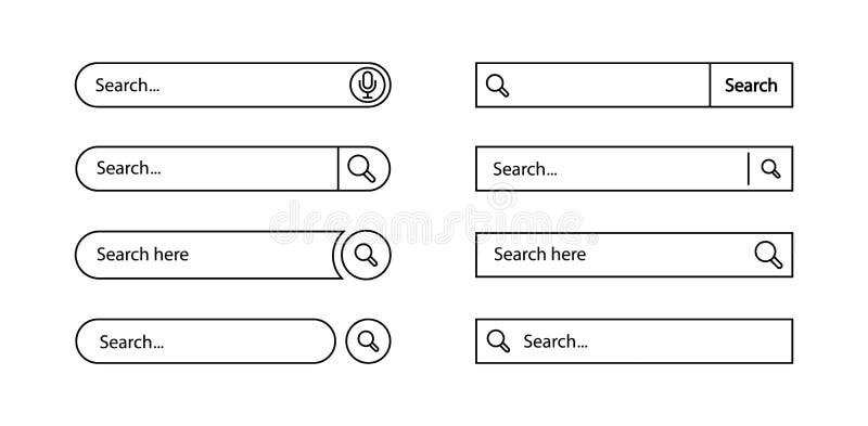 Search Bar. Template Search Ui. Search Fields and Address Bar. Vector ...