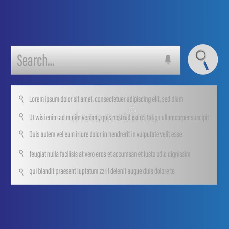 Search Bar UI. Digital Query Result. Modern Interface Concept. Vector ...