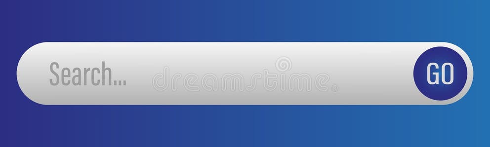 Search Bar UI. Gradient Blue Background. Magnifying Glass Icon. Text ...