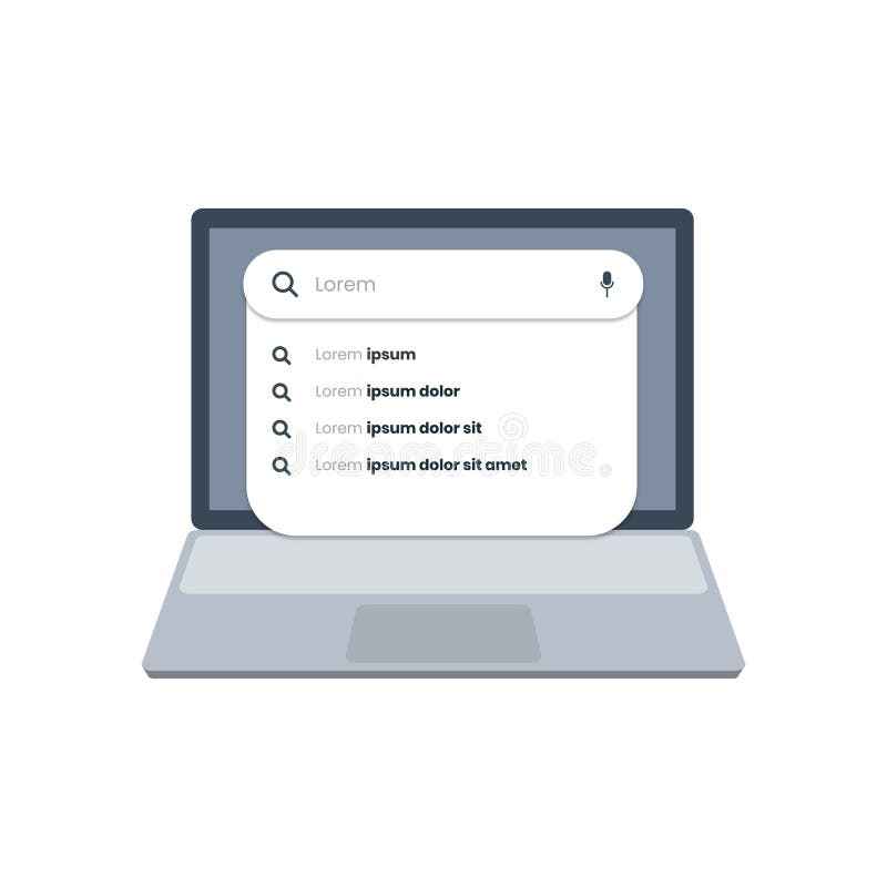 Search Bar for UI UX with Suggestions Clean Design Vector Template ...