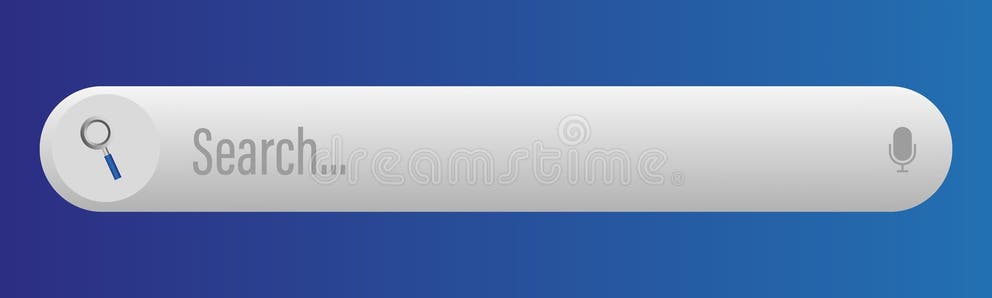 Search Bar UI. Voice Search Icon. White Text Input. Gradient Blue ...