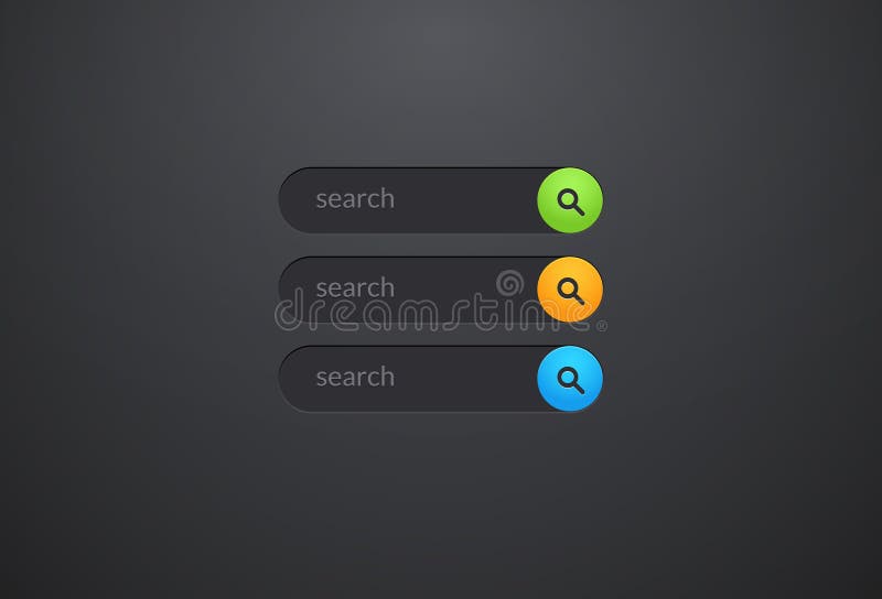 Search Bar Vector Design Element. Set of Search Bar Boxes Stock Vector ...