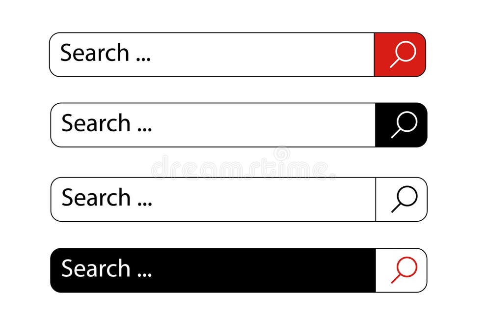 Search Bar Vector Design Element. Set of Search Bar Boxes. UI Interface Template Isolated. Stock ...