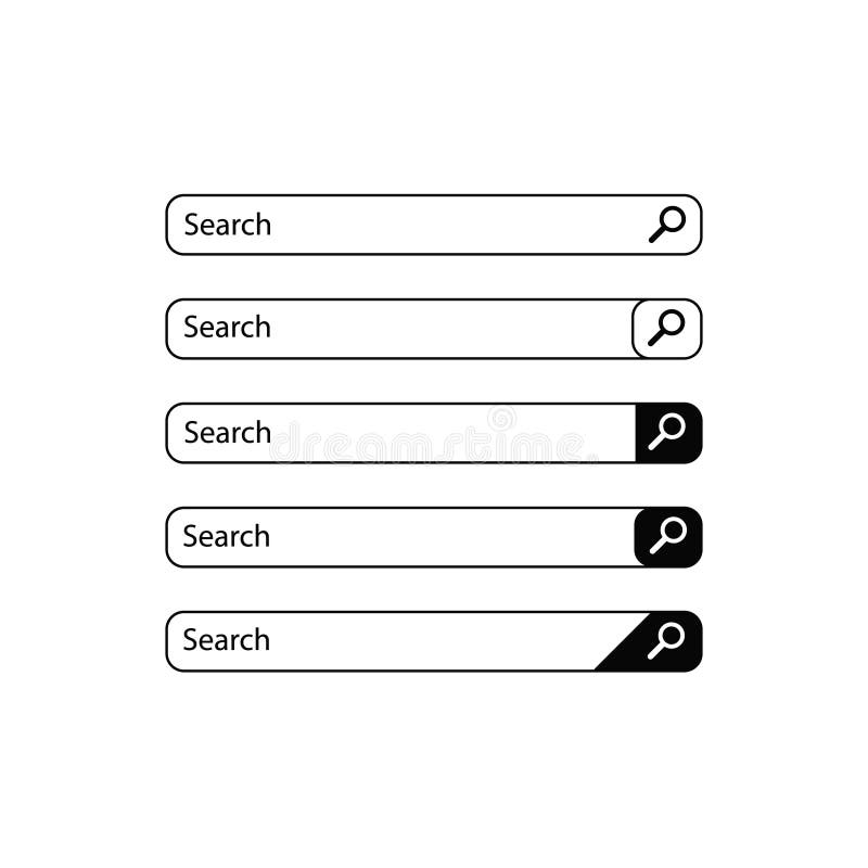 Search Bar Vector Element Design, Set of Search Boxes Ui Template ...