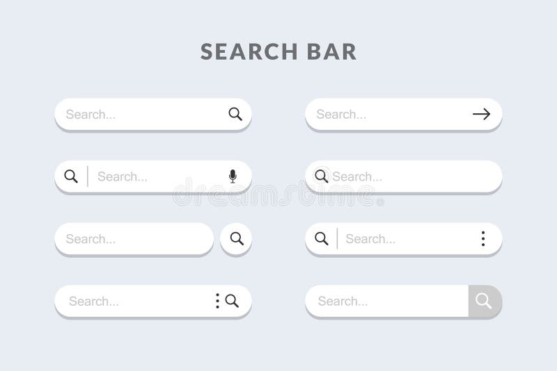 Search Bar Vector Element Design. Set of Search Boxes Ui Template Stock ...