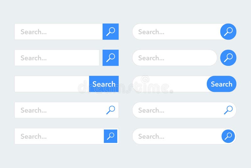 Search Bar Vector Element Design, Set of Search Boxes Ui Template ...