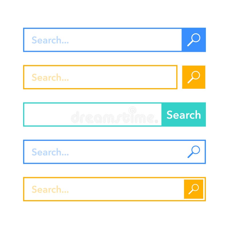 Search Bar Vector Element Design, Set of Search Boxes Ui Template ...